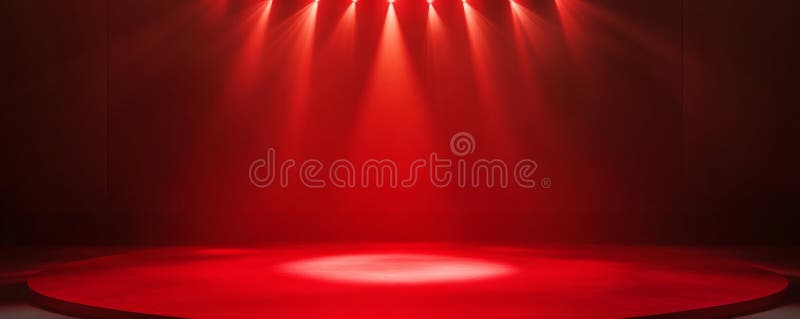 Red Spotlight on Stage with Dramatic Lighting, Performance Concept ...