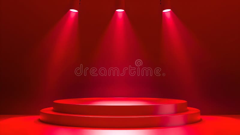 Red Spotlight Stage with a Modern Look and Elegant Lighting. Simple Red ...