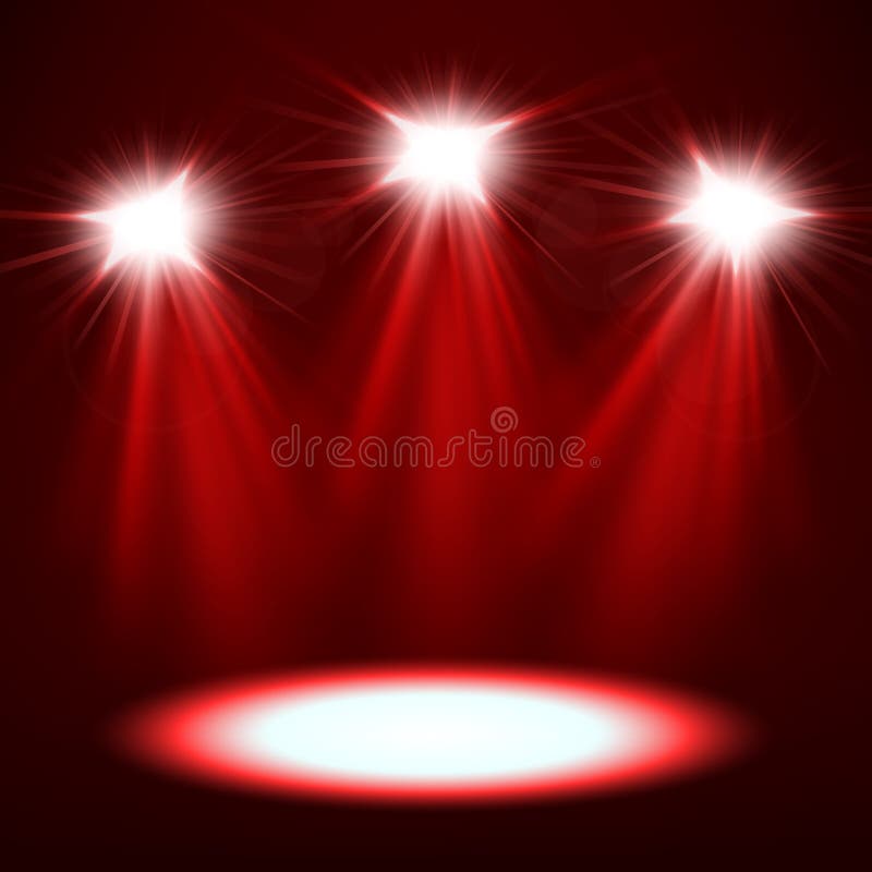 Red spotlights shining stock vector. Illustration of scene - 66981374
