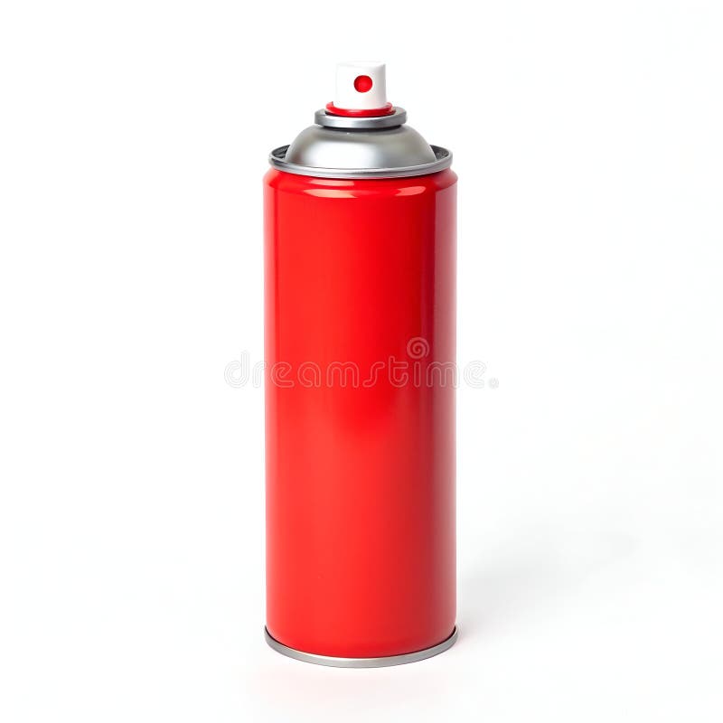 Red Spray Can Isolated on White Background Stock Illustration ...