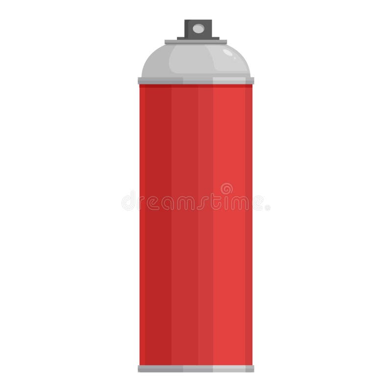 Red Spray Paint Can Standing on White Background Stock Vector ...