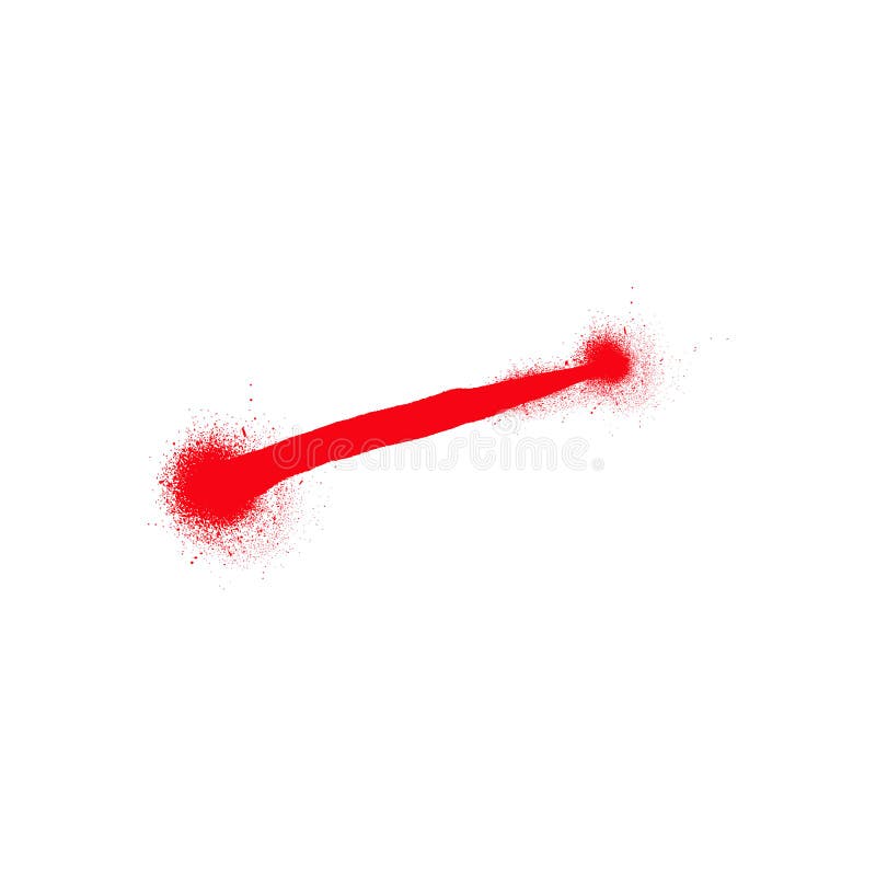 Red Spray Paint Stripe with Ink Splatters, Vector Abstract Graffiti ...