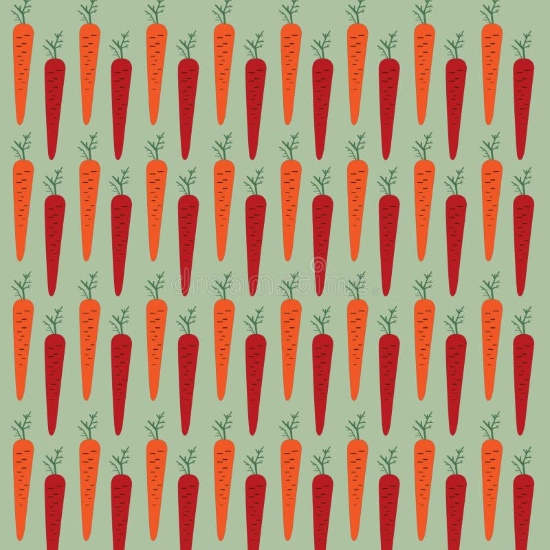 RED SPRING CARROTS VINTAGE DESIGN PATTERN Stock Illustration ...