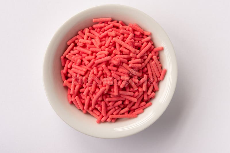 Red Sprinkles in a Bowl stock image. Image of white - 260655113