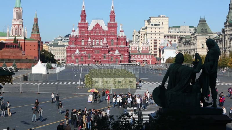 Red Square from Behind Monument To Minin and Stock Video - Video of ...