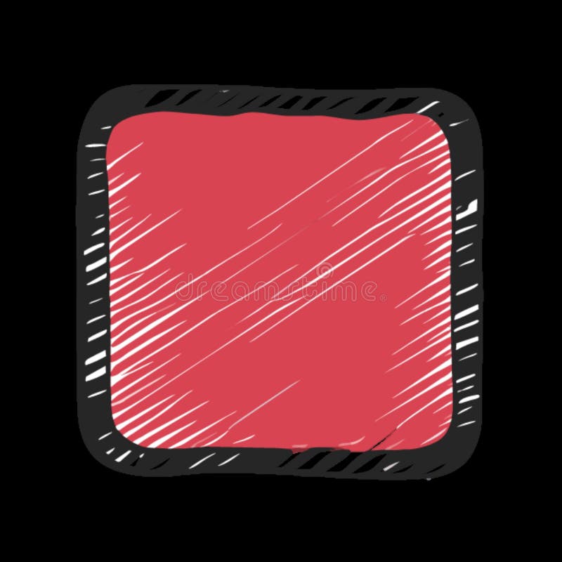 A Red Square in a Black Frame with White Diagonal Hatching for an Icon ...