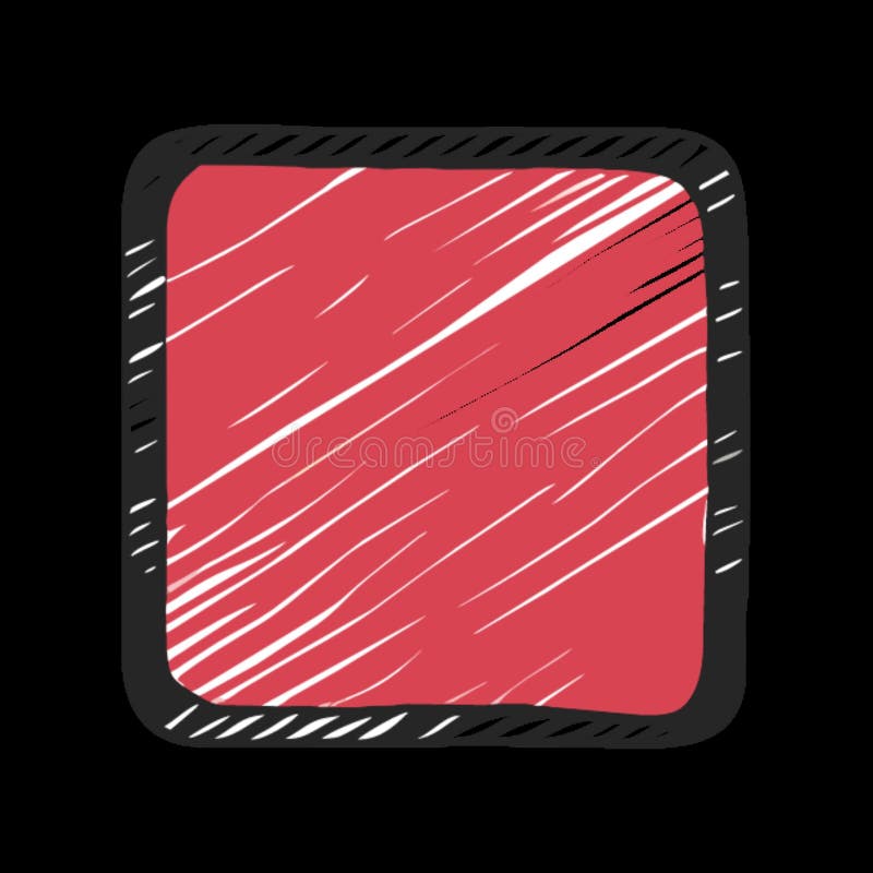 A Red Square in a Black Frame with White Diagonal Hatching for an Icon ...