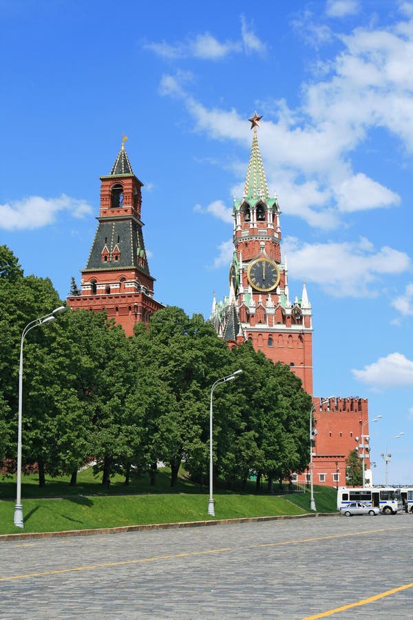 Red Square and Clock Tower at Noon Stock Image - Image of destinations ...