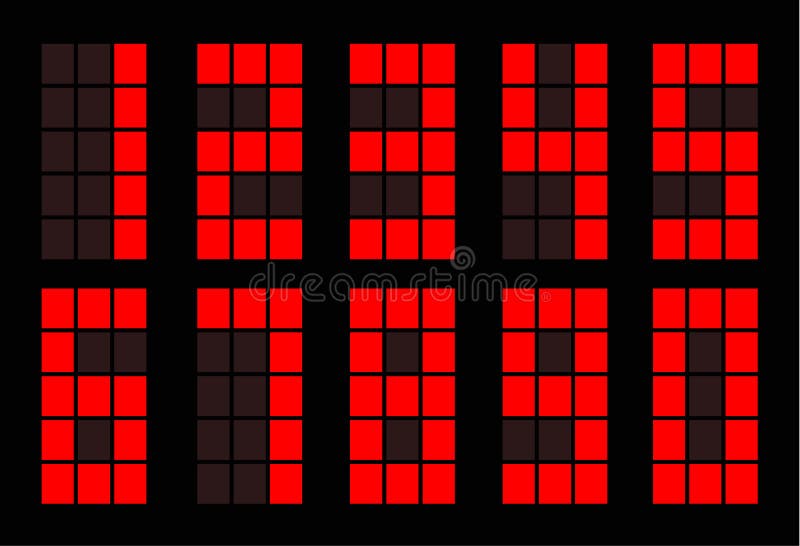 Red square digital number stock vector. Illustration of pictogram ...