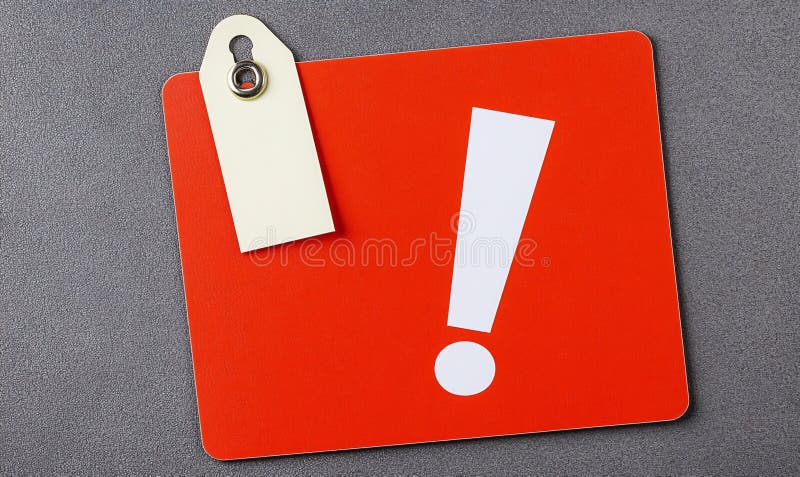 Red Square with Exclamation Mark and Tag Label High Quality Image Stock ...