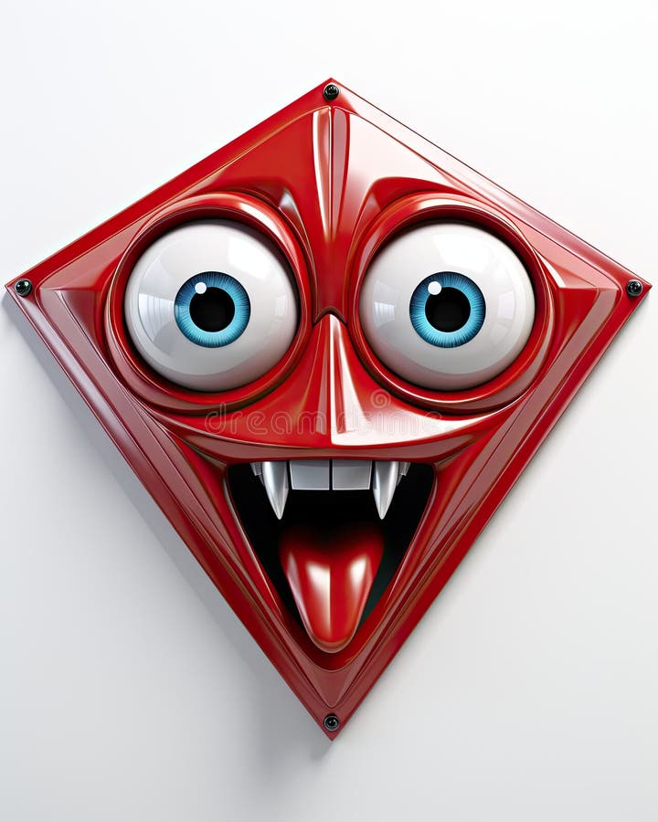 A Red Square with a Face and Eyes with a Big Smile. Generative Ai Stock ...