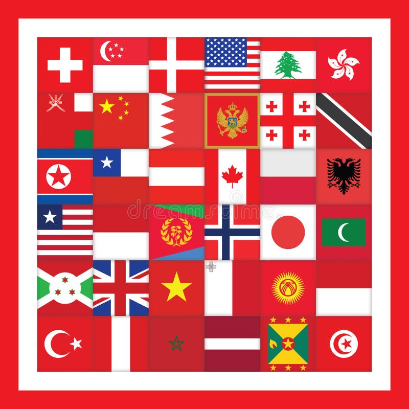 Red square with flags stock vector. Illustration of austria - 32012258