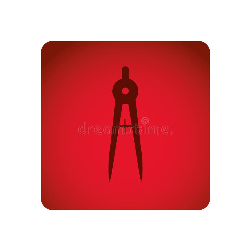 Red Square Frame with Compass School Tool Stock Illustration ...