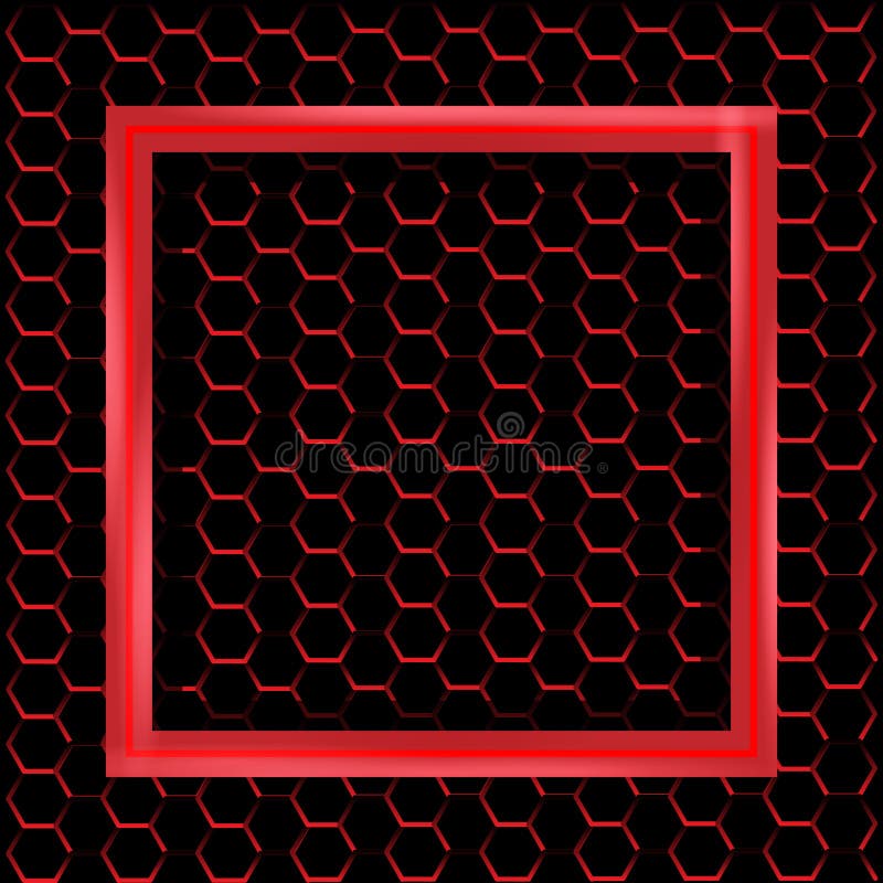 Red Square Frame Design with Metal Background Stock Illustration ...