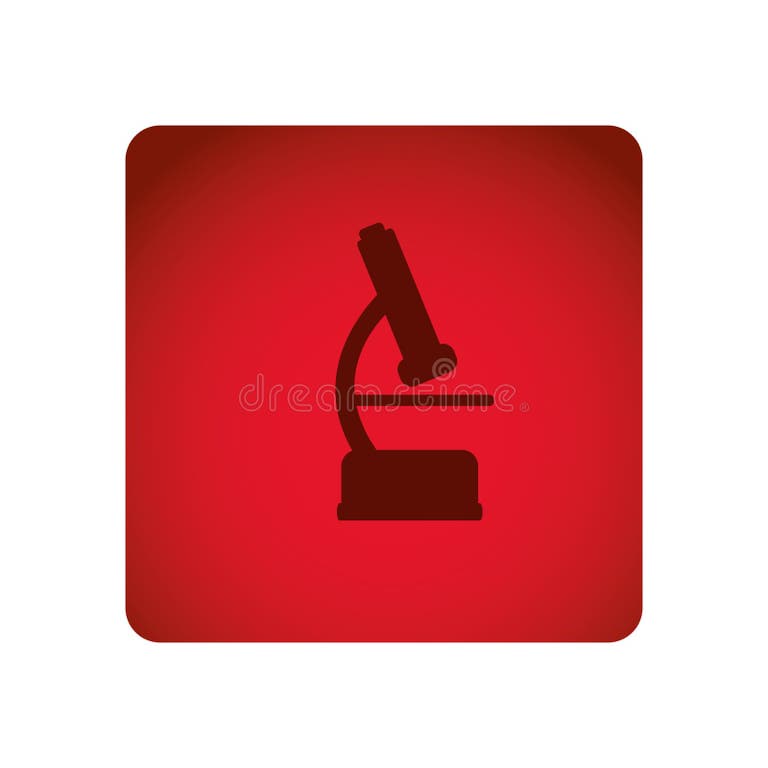 Red Square Frame with Microscope Tool Stock Illustration - Illustration ...