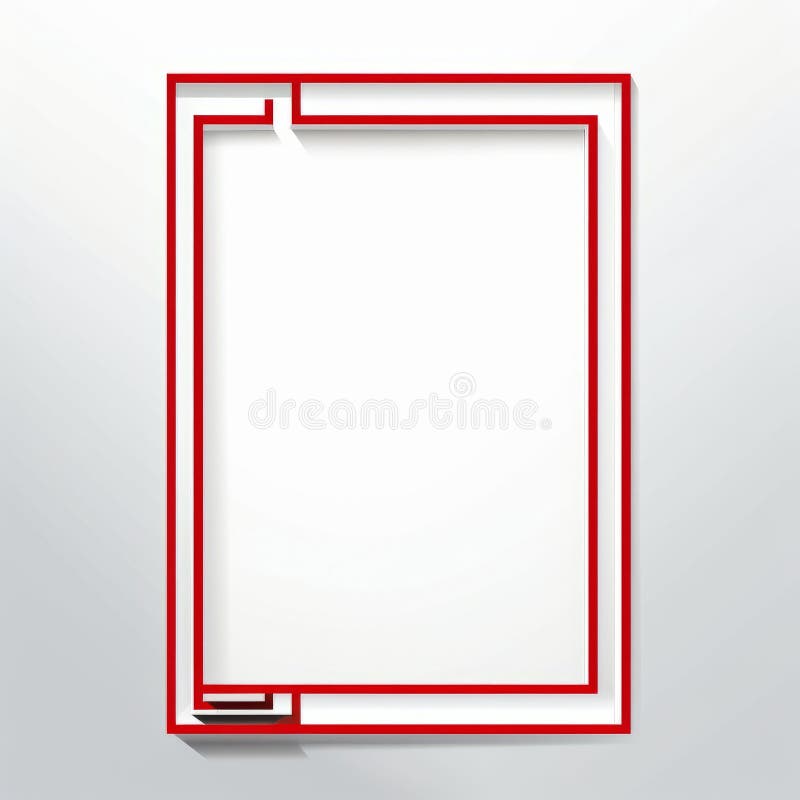 A Red Square Frame on a White Background Stock Illustration ...