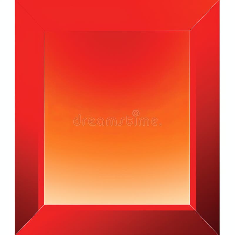 A Red Square Frame on a White Background Stock Illustration ...