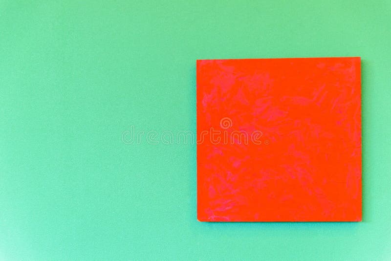 Red Square on Green Wall, Billboard for Advertising, Square Red ...