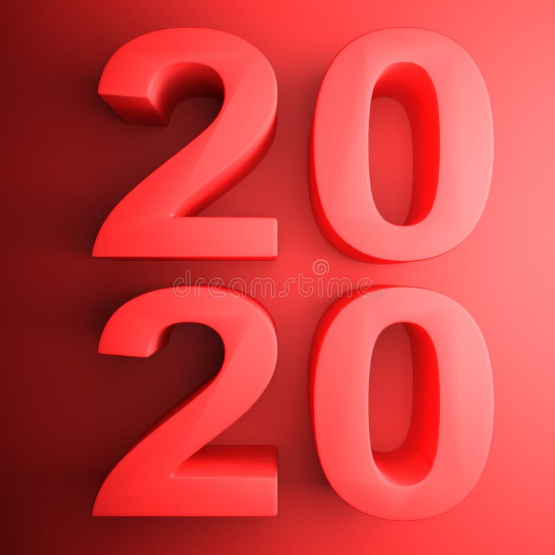 2020 Red Square Icon - 3D Rendering Illustration Stock Illustration ...