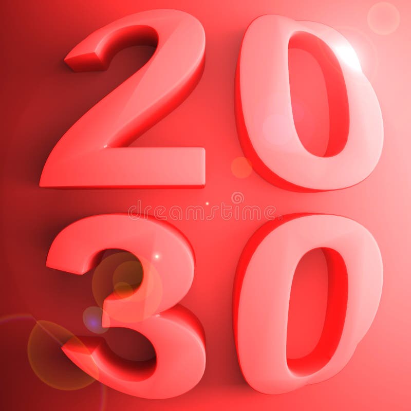 2030 Red Square Icon - 3D Rendering Illustration Stock Illustration ...