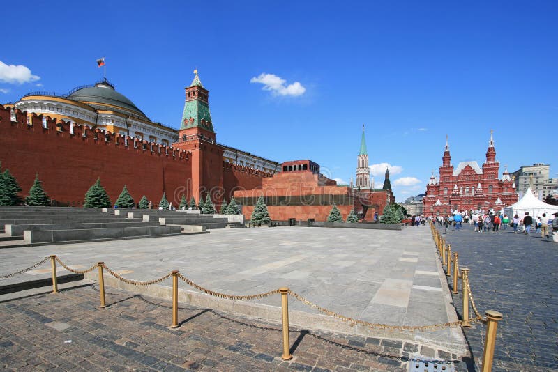 Red Square, Lenin Mausoleum and Moscow Kremlin Stock Image - Image of ...