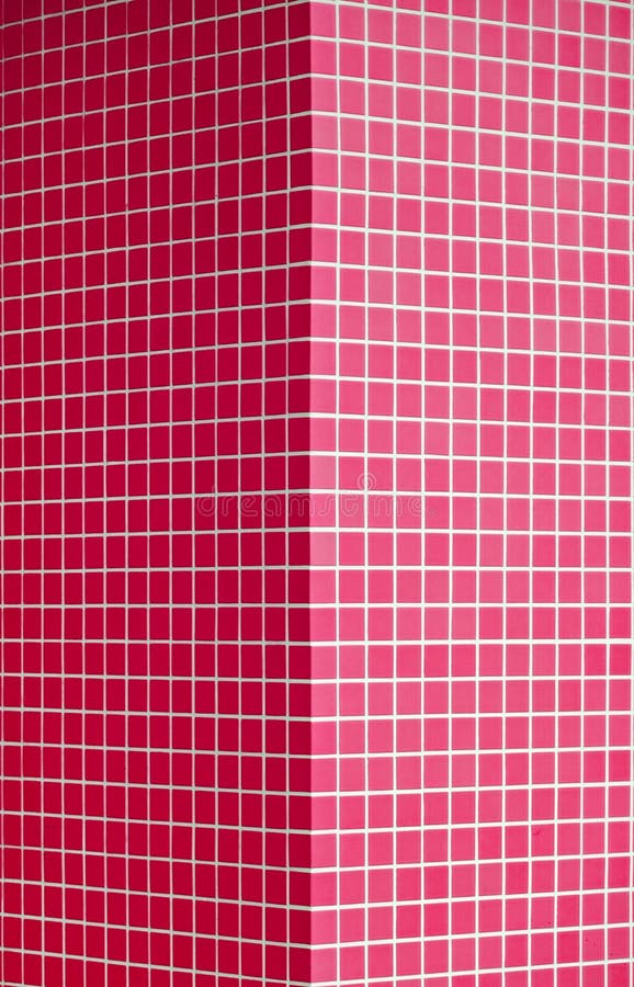 Red Square Mosaic Tile on Corner of the Wall Stock Photo - Image of ...