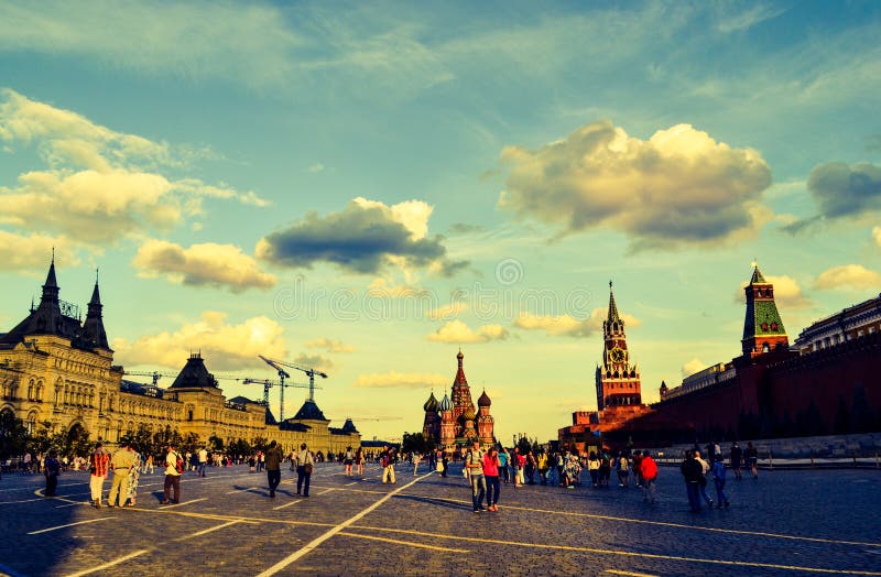 Red Square, Moscow, Sunset 2015 Editorial Photography - Image of summer ...