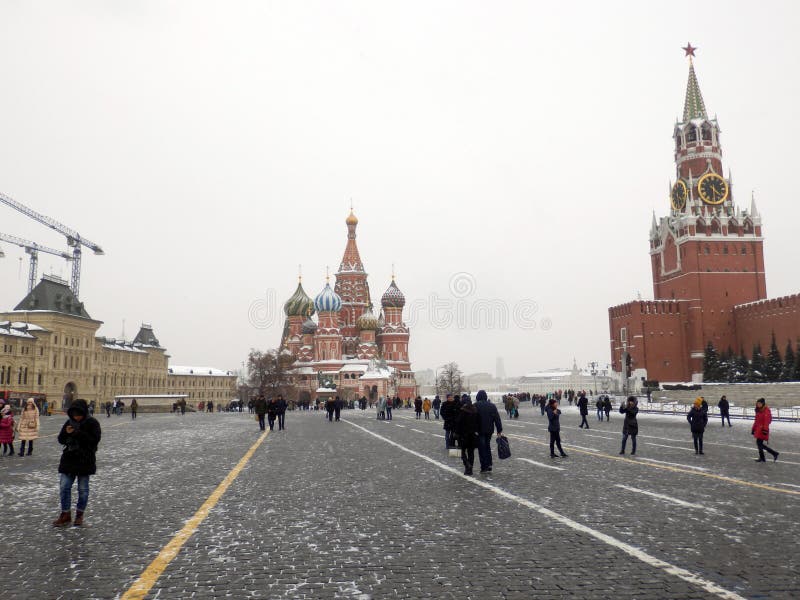 Red Square of Moscow in Winter Editorial Image - Image of winter, goum ...