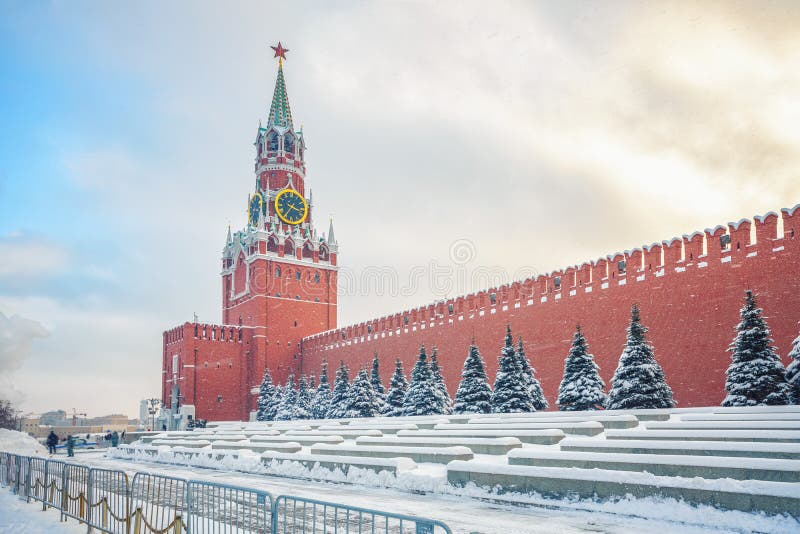 Red Square in Moscow at Winter Stock Image - Image of snow, symbol ...