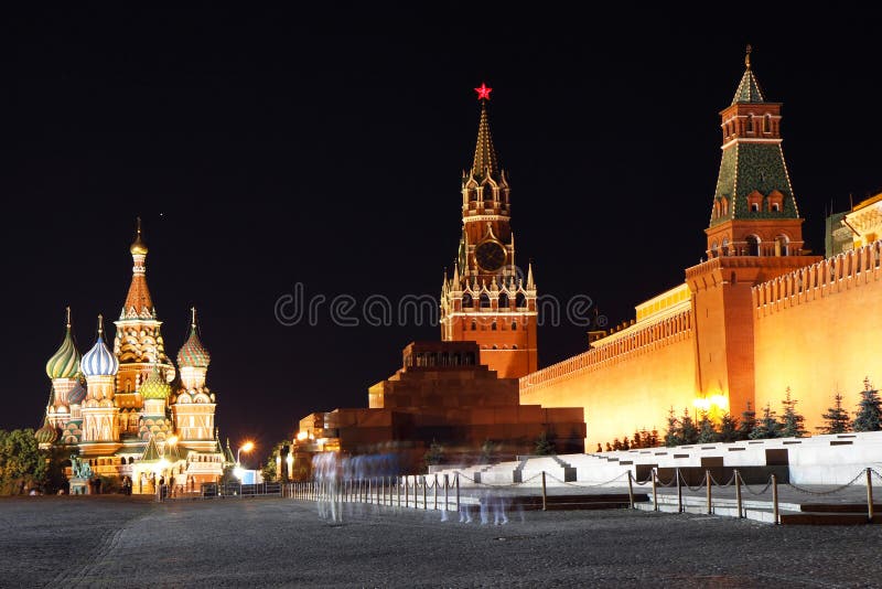 Moscow at night stock image. Image of travelling, soviet - 10305653