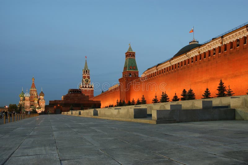 Red Square at night stock photo. Image of famous, church - 16164582