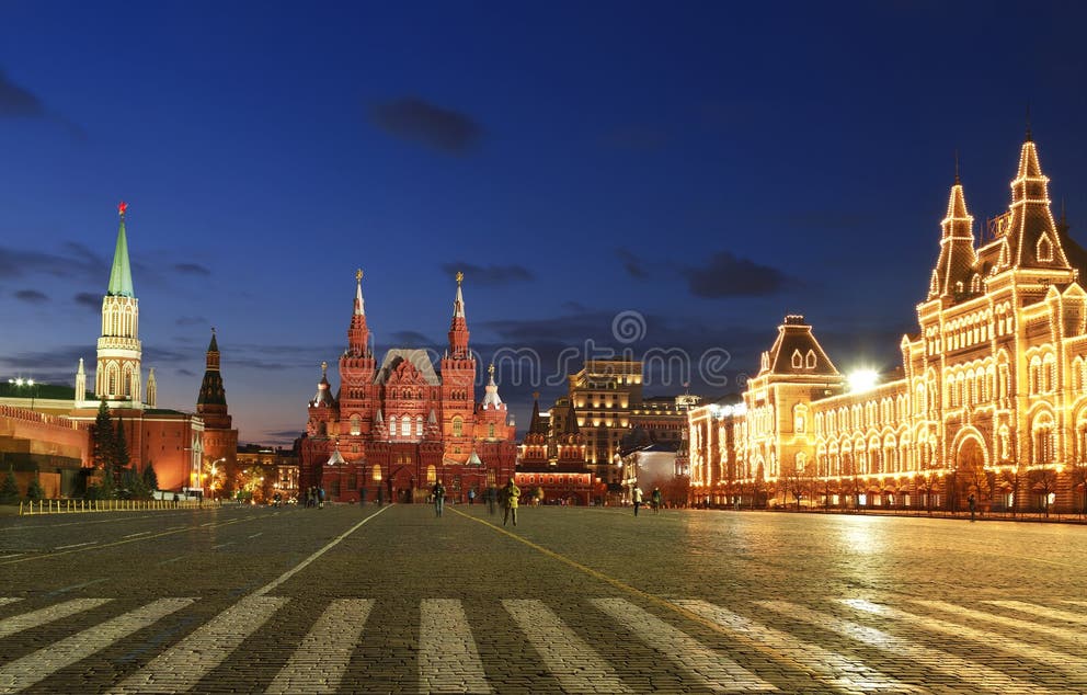 Red Square at Night, Moscow, Stock Image - Image of square, national: 62108529
