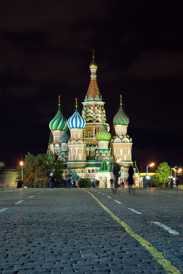 Red Square in Night. Moscow, Russia Stock Image - Image of sight, light ...