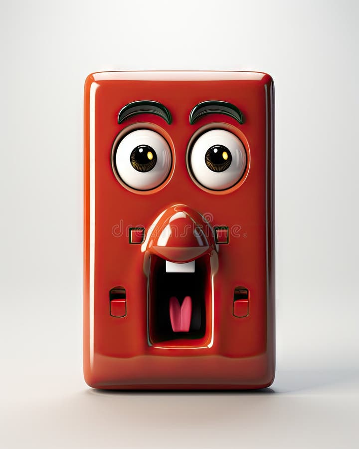 A Red Square Object with Eyes and a Nose Sticking Out of it. Generative ...