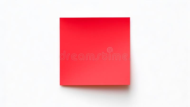 Red Square Paper Note on a White Background. Brainstorming Template ...