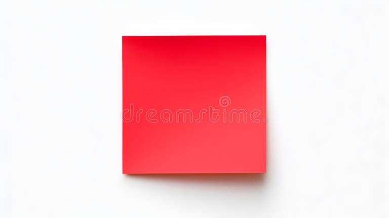 Red Square Paper Note on a White Background. Brainstorming Template ...