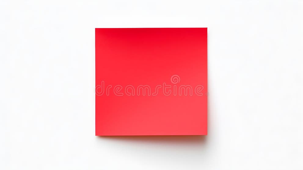Red Square Paper Note on a White Background. Brainstorming Template ...
