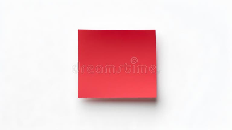 Red Square Paper Note on a White Background. Brainstorming Template ...