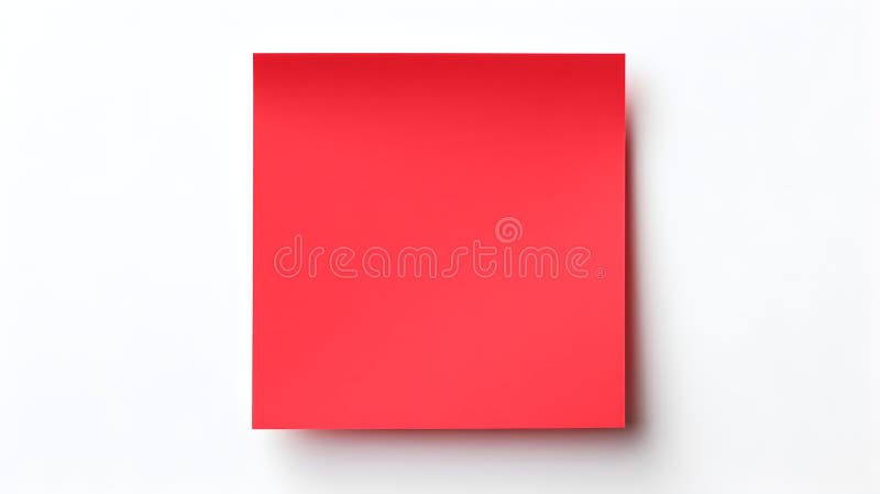 Red Square Paper Note on a White Background. Brainstorming Template ...