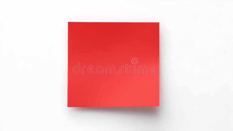 Red Square Paper Note on a White Background. Brainstorming Template ...