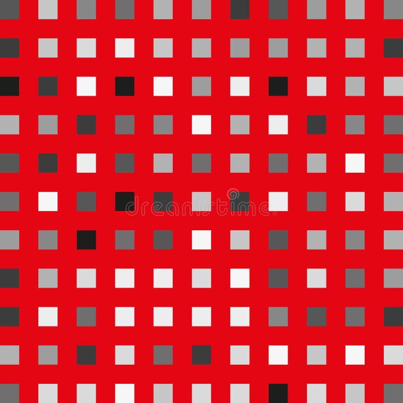 Red Square Pattern. Geometric Pixel Background. Abstract Digital ...