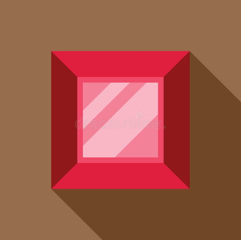 Red Square Picture Frame Hanging on a Brown Wall Casting a Shadow Stock ...