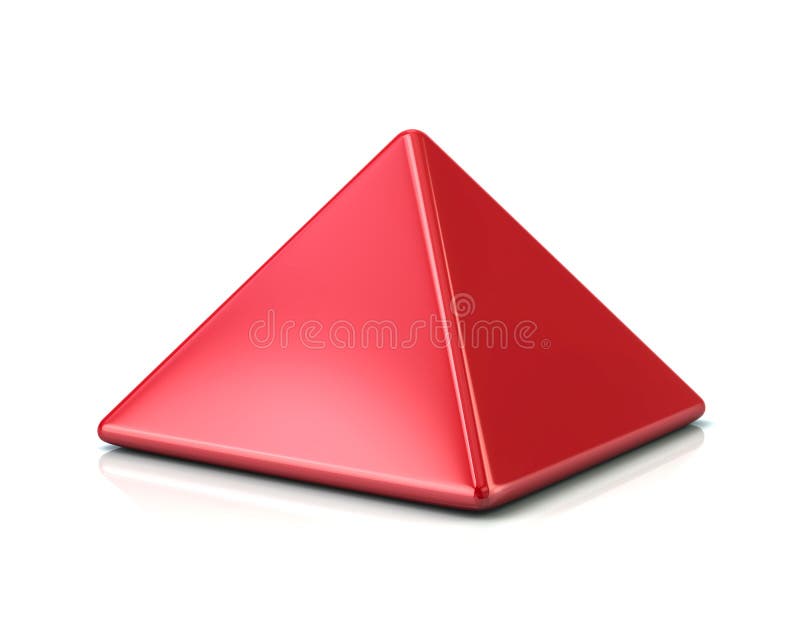 Red Blueprint Pyramid