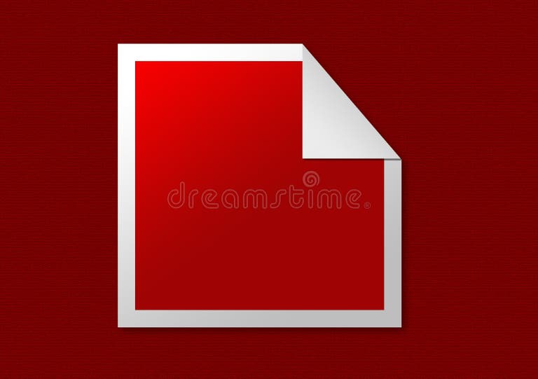 Red Square Shape Digital Sticker for Notes Stock Illustration ...