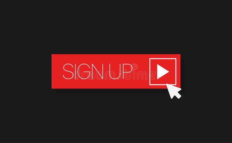 Sign Up White Button Vector Illustration for Web Stock Vector ...