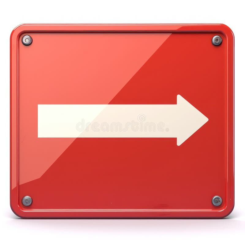 Red Square Sign with a White Right Arrow Pointing Forward. Ideal for ...