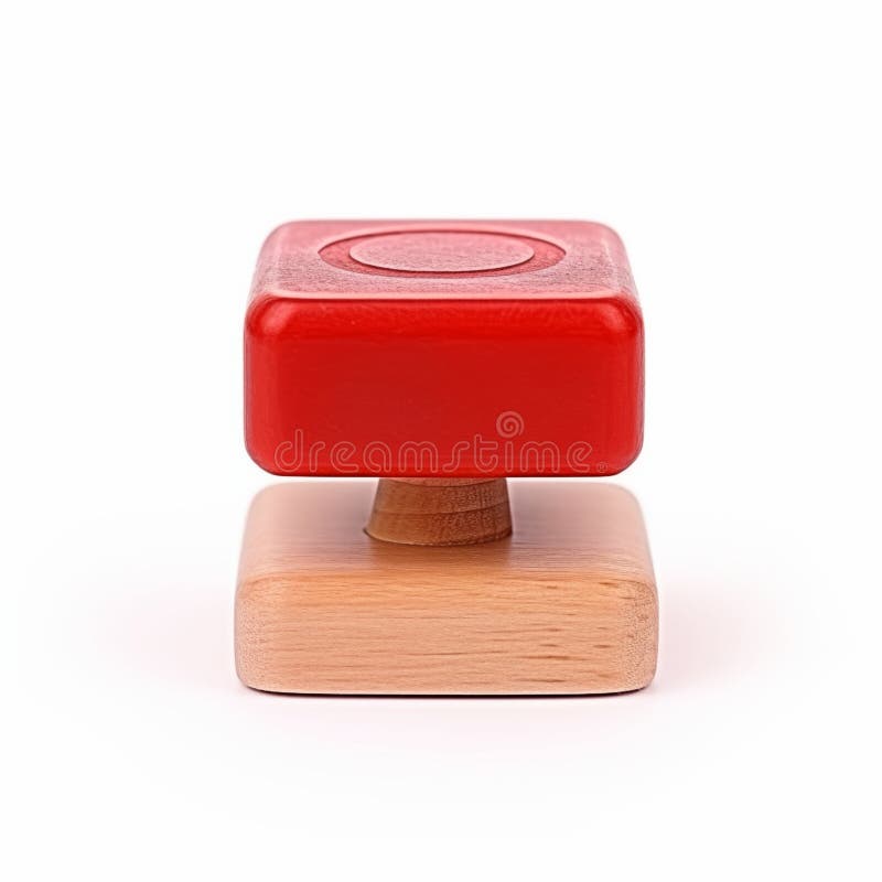 Red Square Stamp Base Isolated on White Background Stock Illustration ...