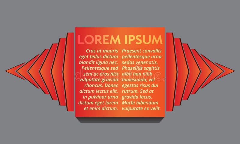 Red Square Text Layout with Decorative Sidepieces Stock Vector ...