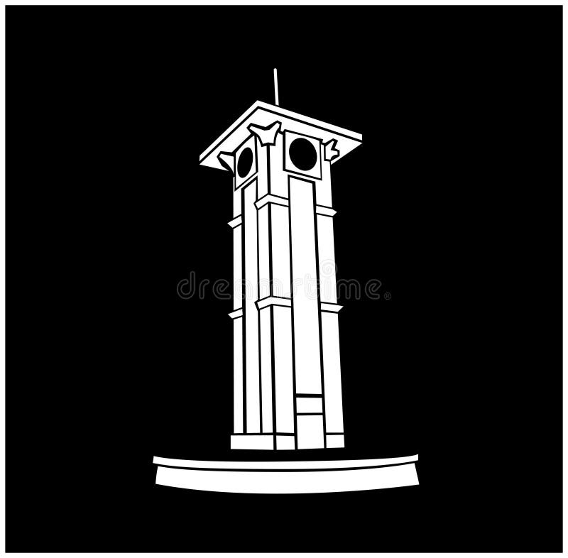 Red Square Tower Icon of Kashmir. Lal Chouk Tower Vector Icon Stock ...