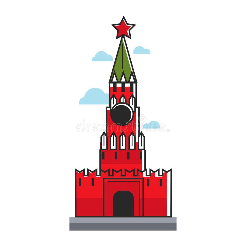 Red square tower stock vector. Illustration of history - 97927797